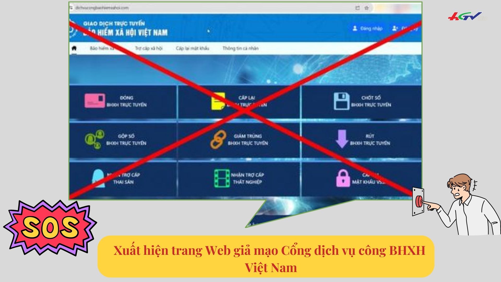 Cảnh báo trang web giả mạo Cổng dịch vụ công ngành BHXH Việt Nam - Truyền Hình Hậu Giang